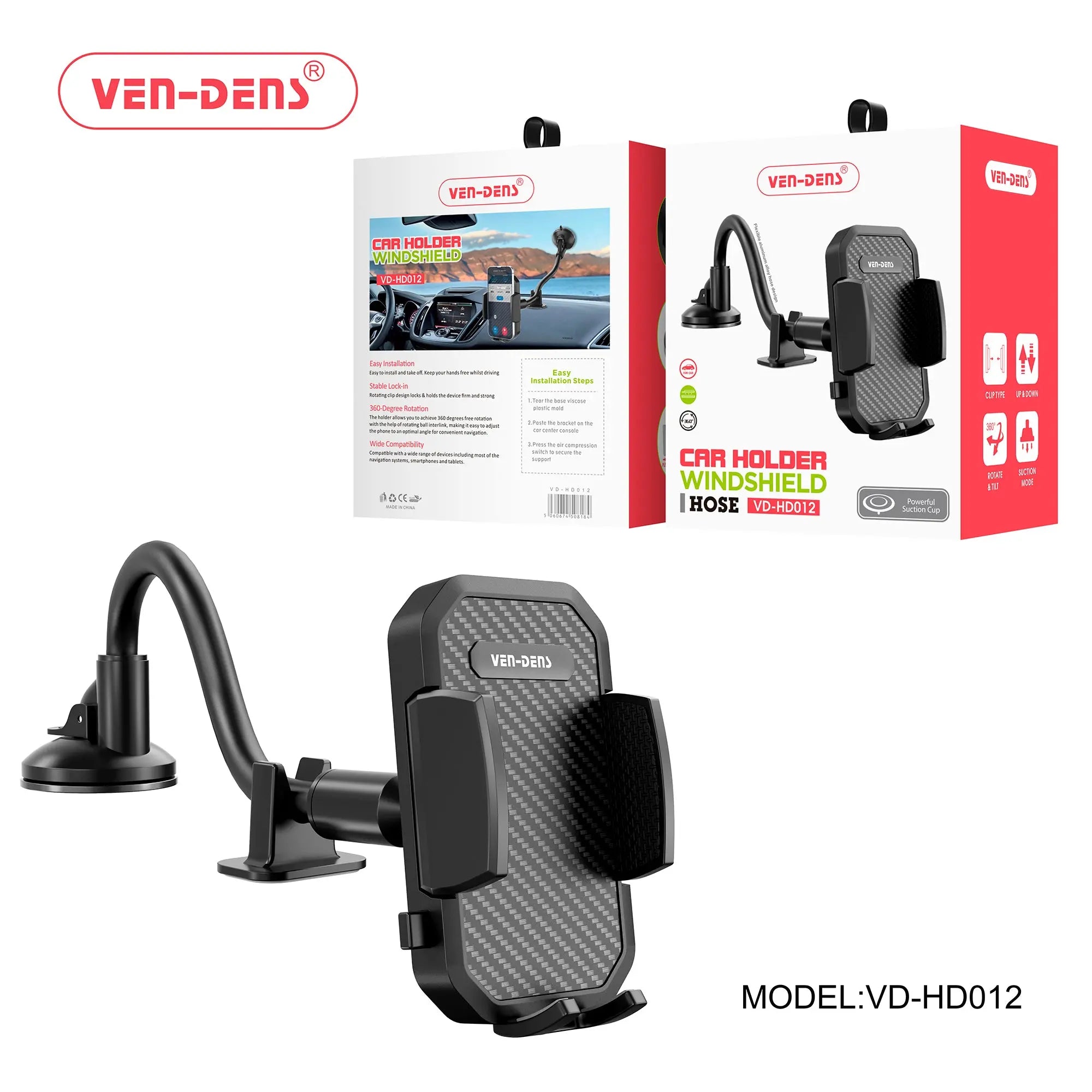 360° Stable Lock Windshield Car Holder |GSM MOBILE