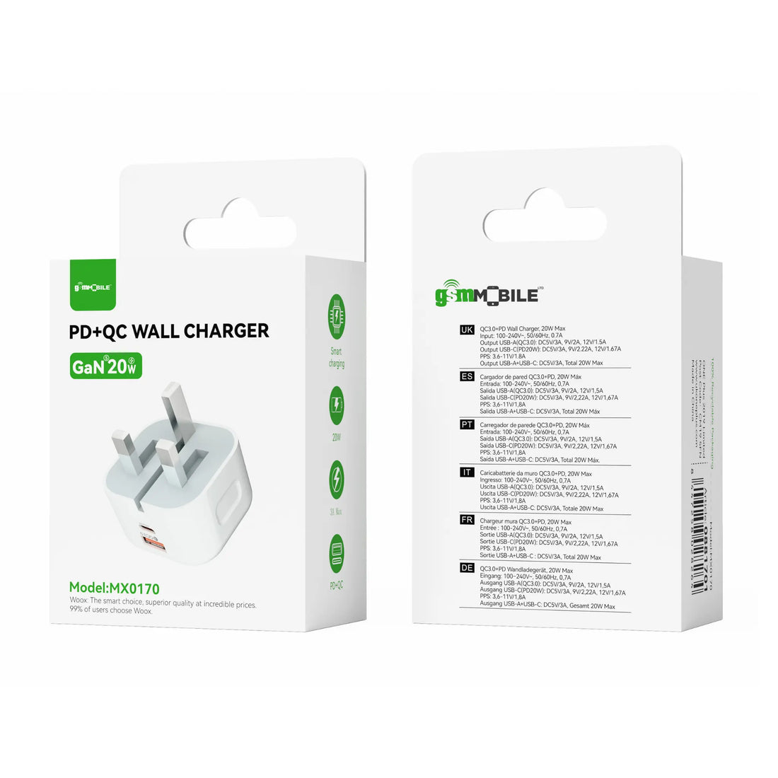 Dual Folding 20W PD + QC Wall Charger | Fast Charger UK – GSM MOBILE ...