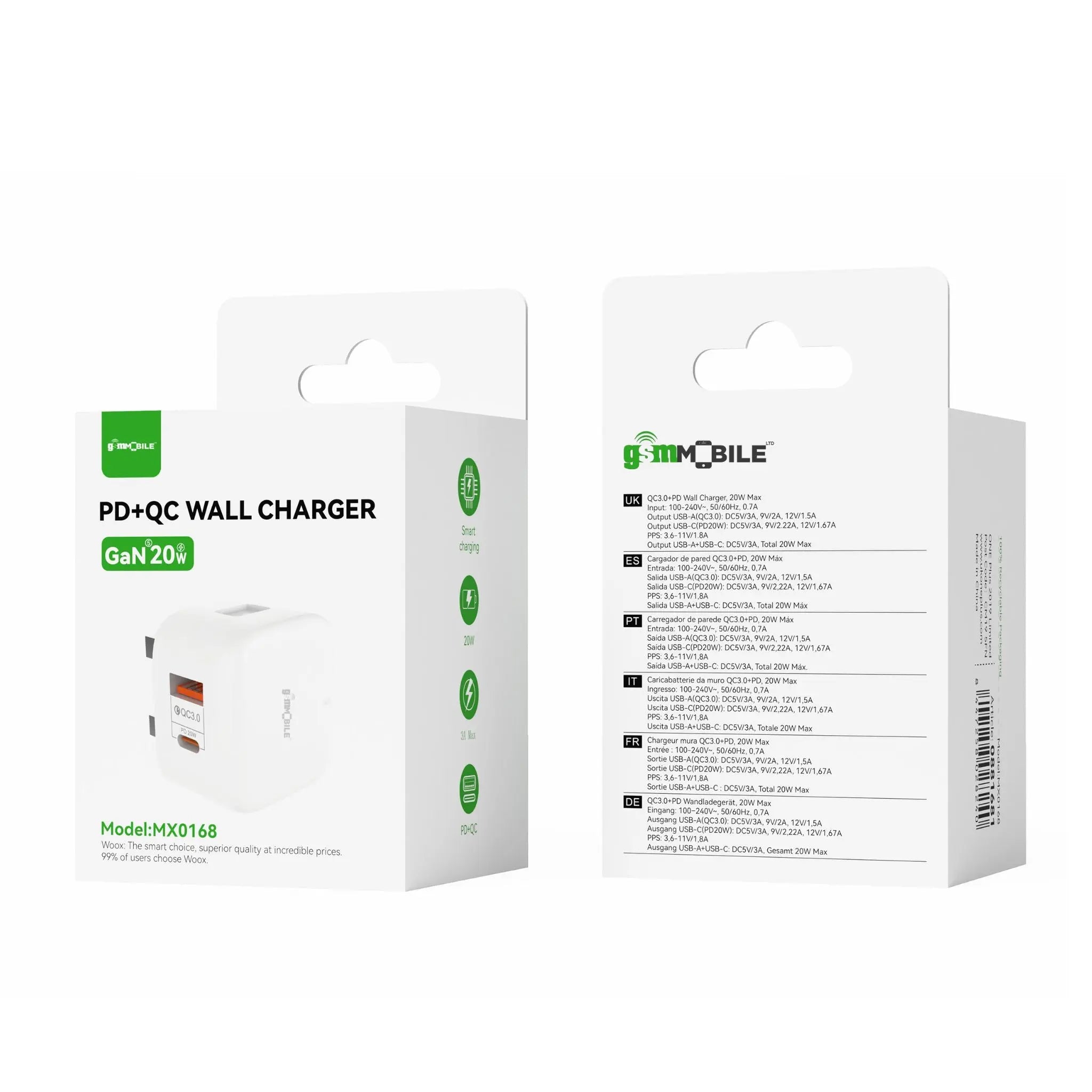 20W PD + QC Wall Charger | Dual Fast Charging Plug UK – GSM MOBILE LIMITED